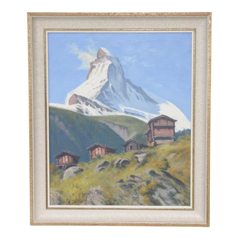 1 Oil painting on canvas (34 x H41 cm) “The Matterhorn” signed below ...
