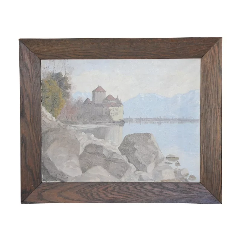 1 Tableau huile sur toile “Château de Chillon” signée en bas à … - MOINAT