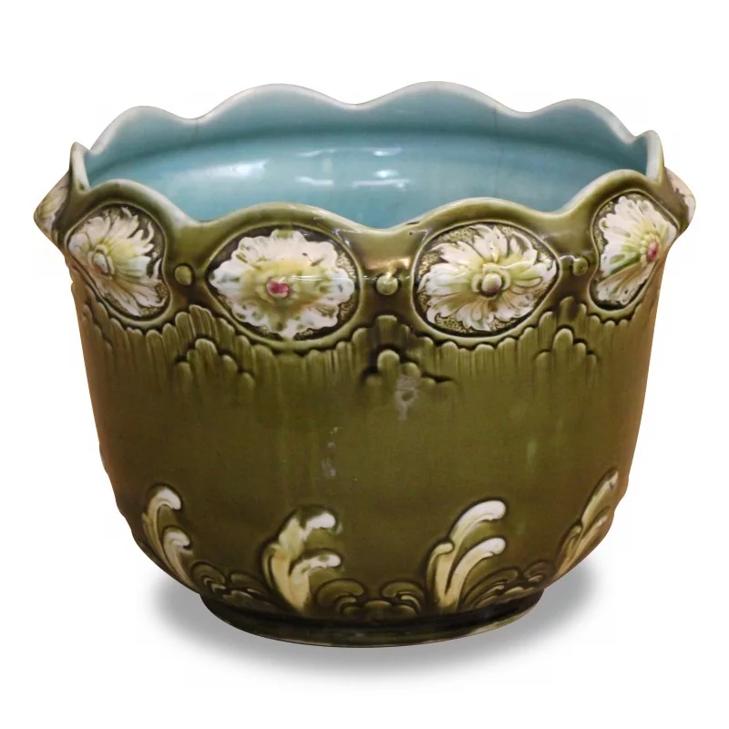 1 Cache-pot barbotine. France. - MOINAT