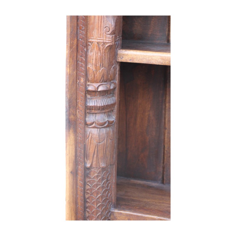 1 Indian bookcase in carved exotic wood. - MOINAT