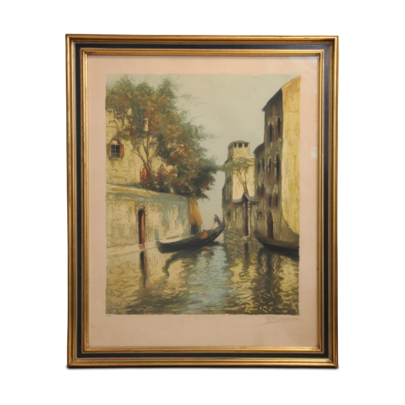 1 Tableau lithographie de Venise. - MOINAT