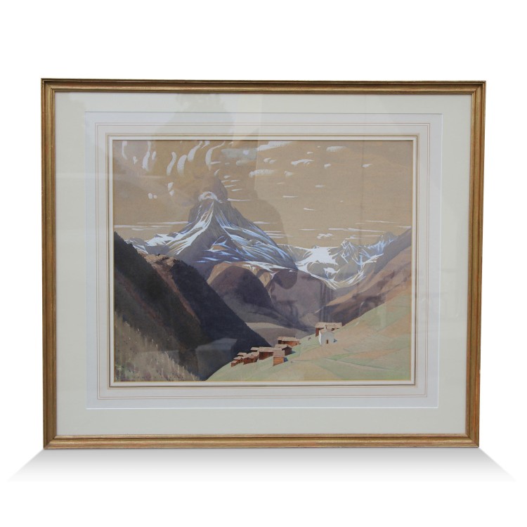 A watercolor \"The Matterhorn\" by William Heaton Cooper - MOINAT